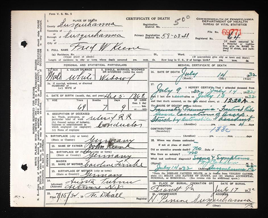 Brandt Cemetery Notes